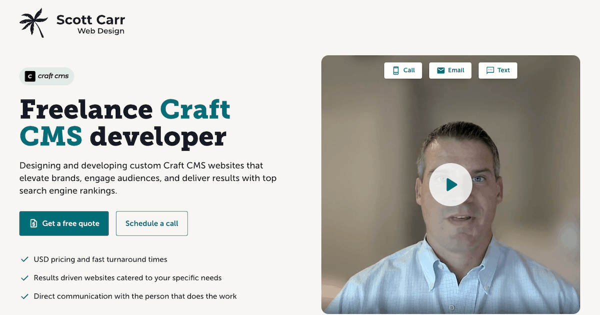 Craft CMS Freelance Developer | Scott Carr Web Design